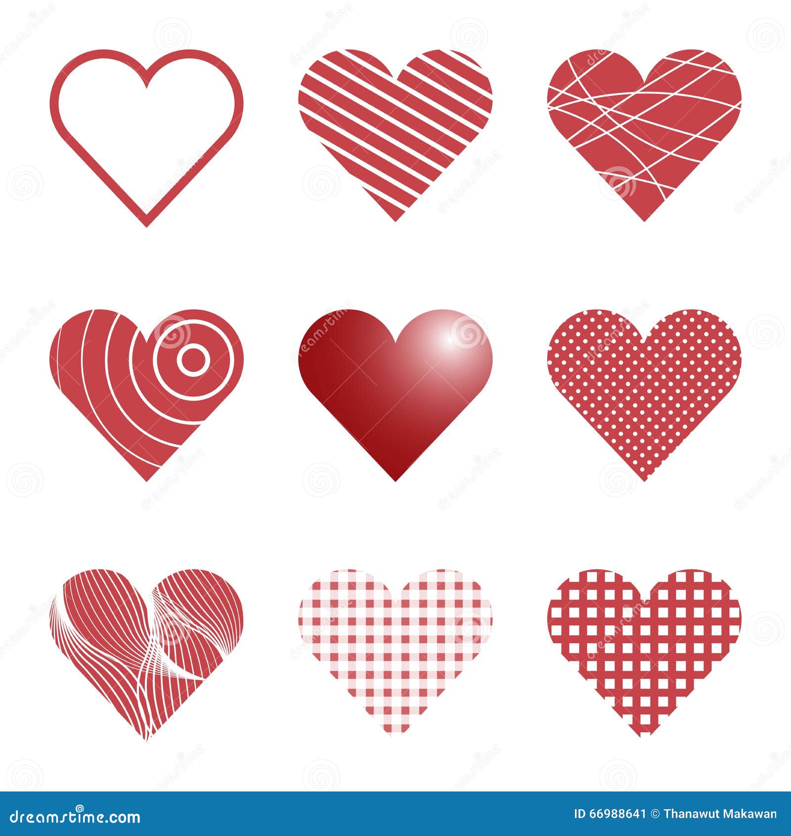 Vector Hearts Set stock vector. Illustration of marriage - 66988641
