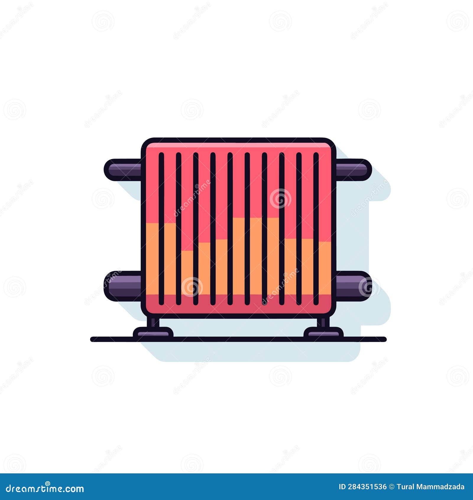 Vector of a Heater Sitting on a Shelf, Ready To Warm Up Any Space Stock ...