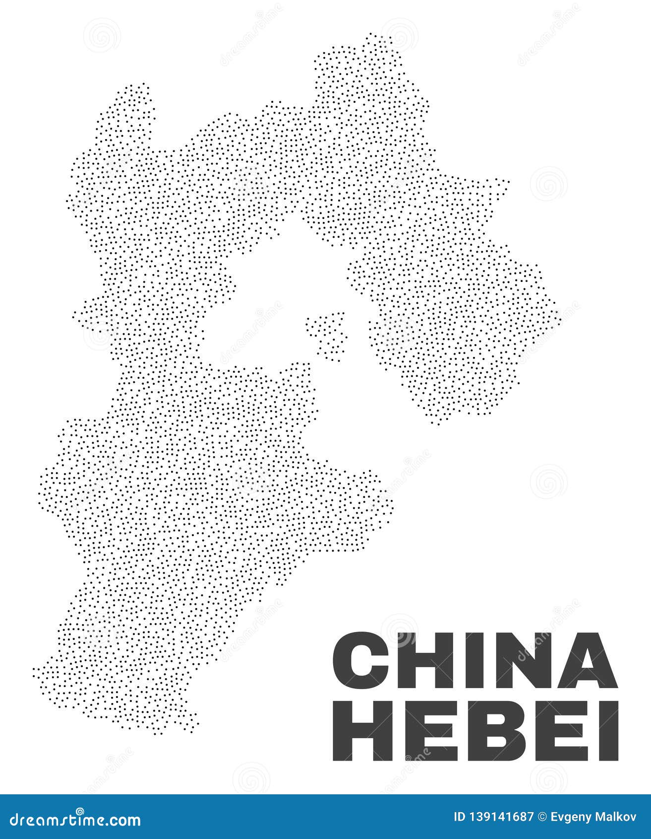 Vector Hebei Province Map of Dots Stock Vector - Illustration of ...
