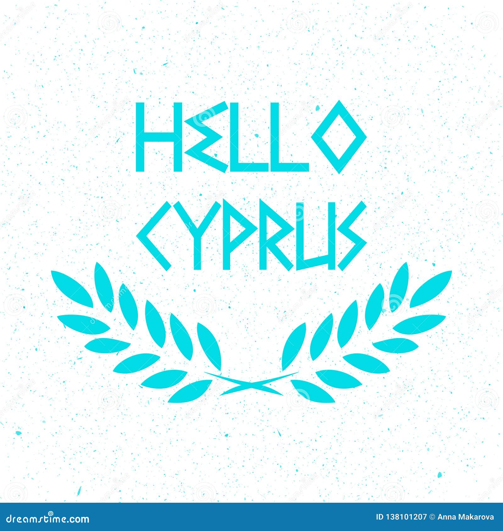 Vector Hello Cyprus Text Design Illustration Turquoise Stock ...