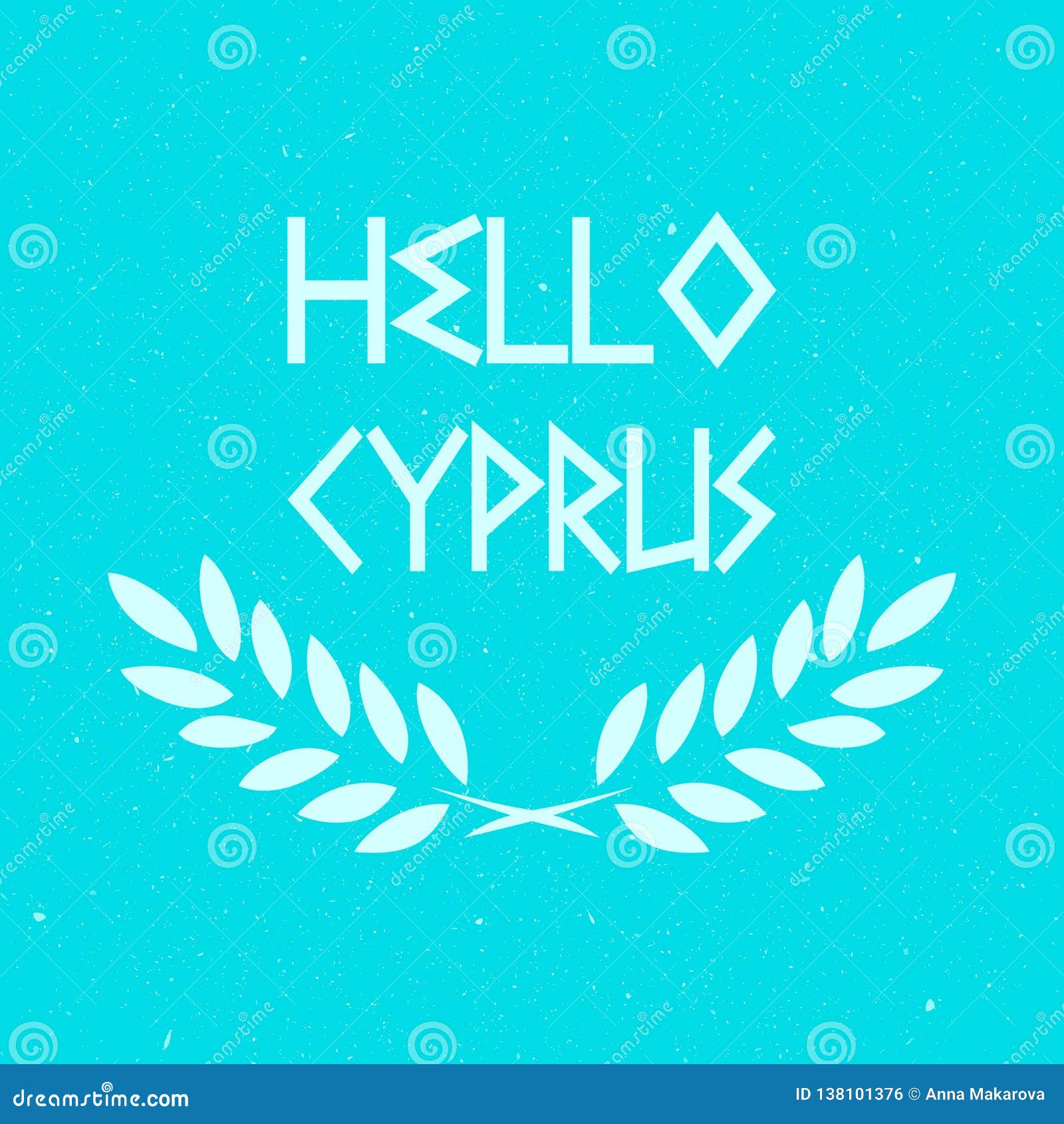 Vector Hello Cyprus Text Design Illustration Turquoise Stock ...