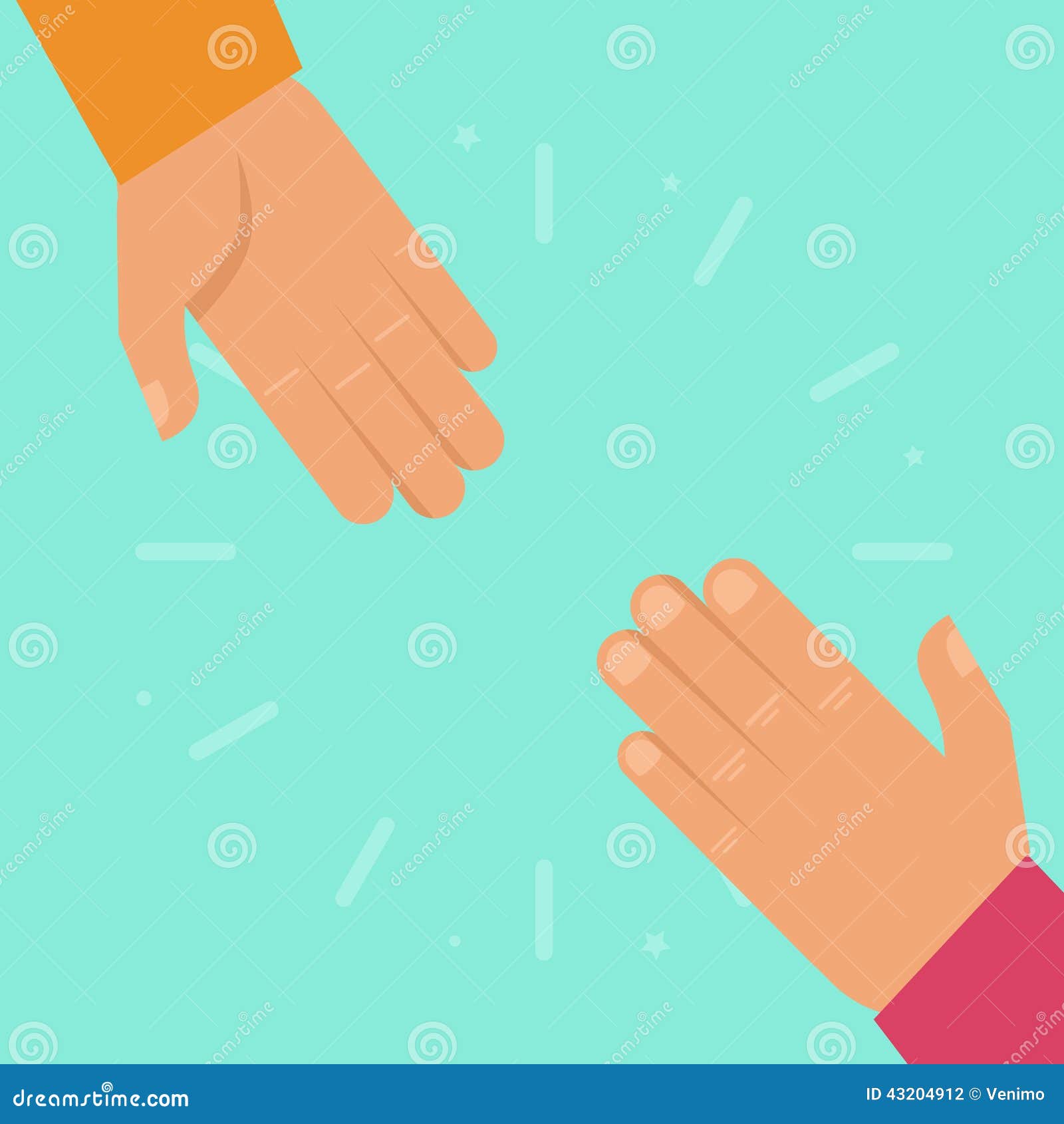 Vector Helping Hands in Flat Style Stock Vector - Illustration of ...