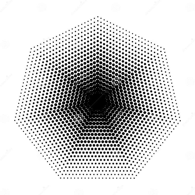 Vector Heptagon Halftone Geometric Shapes, Seven Angles, Dot Abstract ...