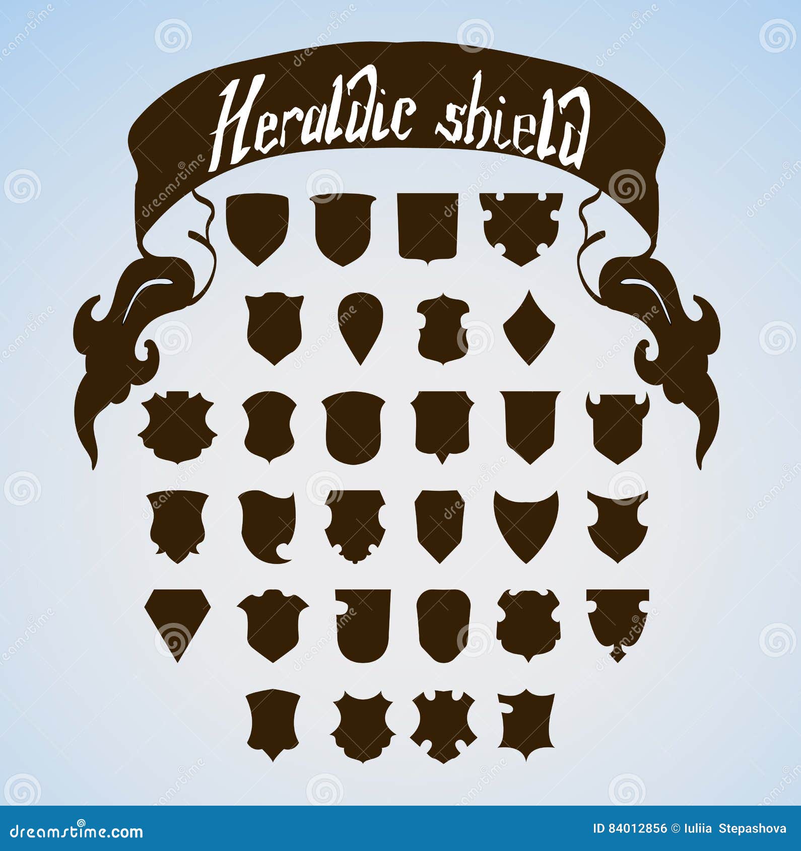 Vector Heraldic Shield Set, Stock Illustration - Illustration of ...