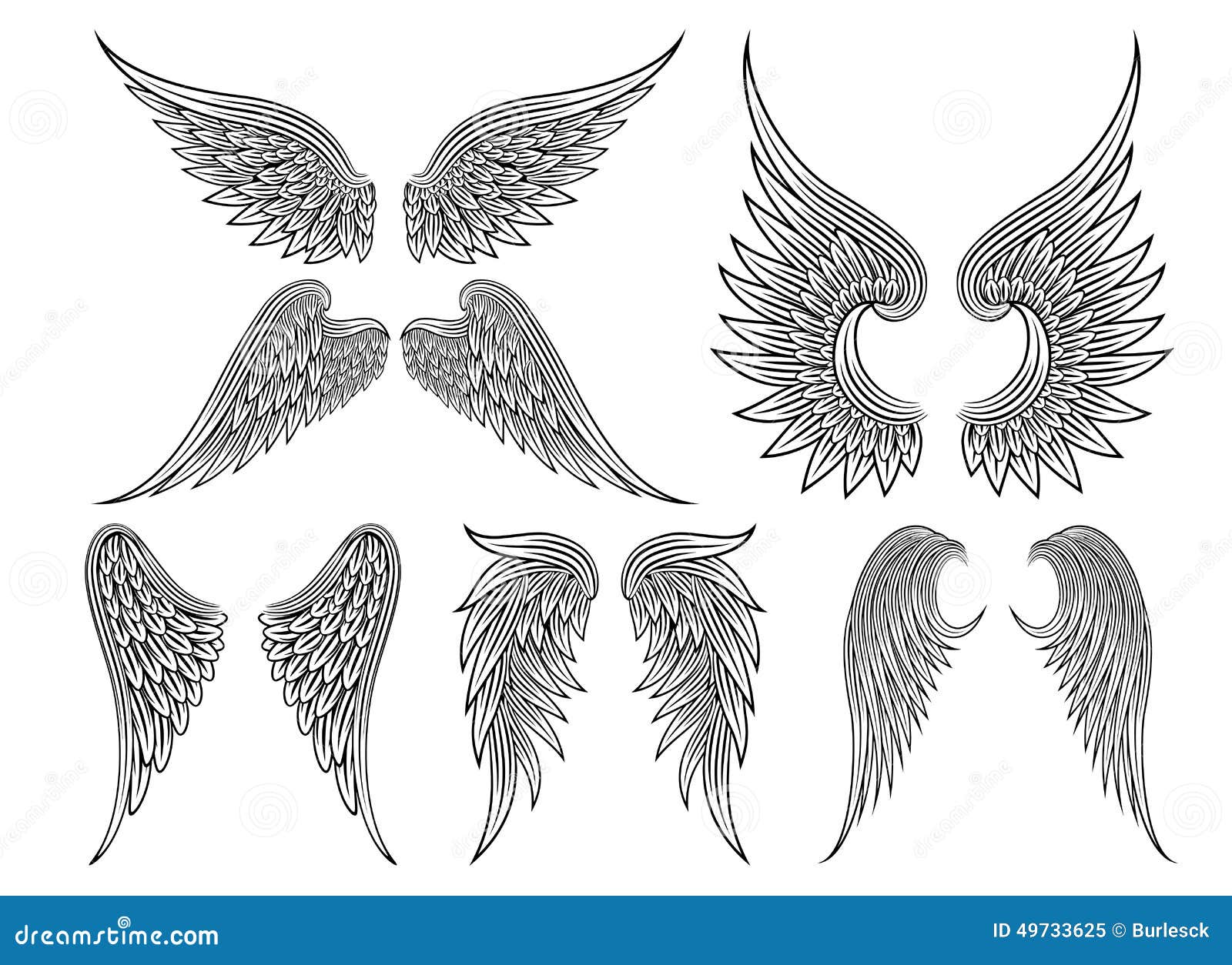 Vector Heraldische Vleugels of Engel Vector Illustratie - Illustration ...