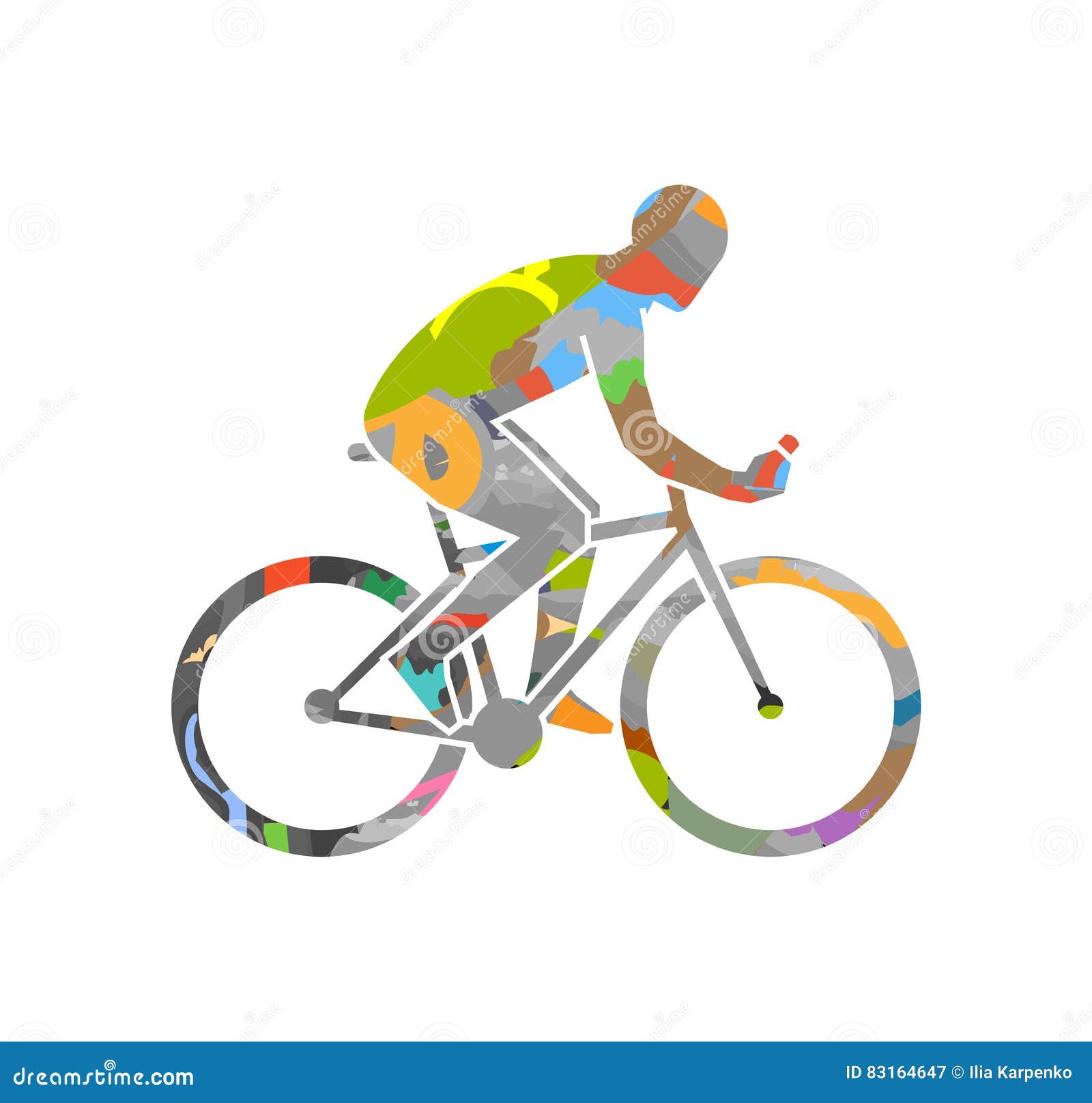 Vector Het Cirkelen Symbool En Silhouet Van Fietser Vector Illustratie ...