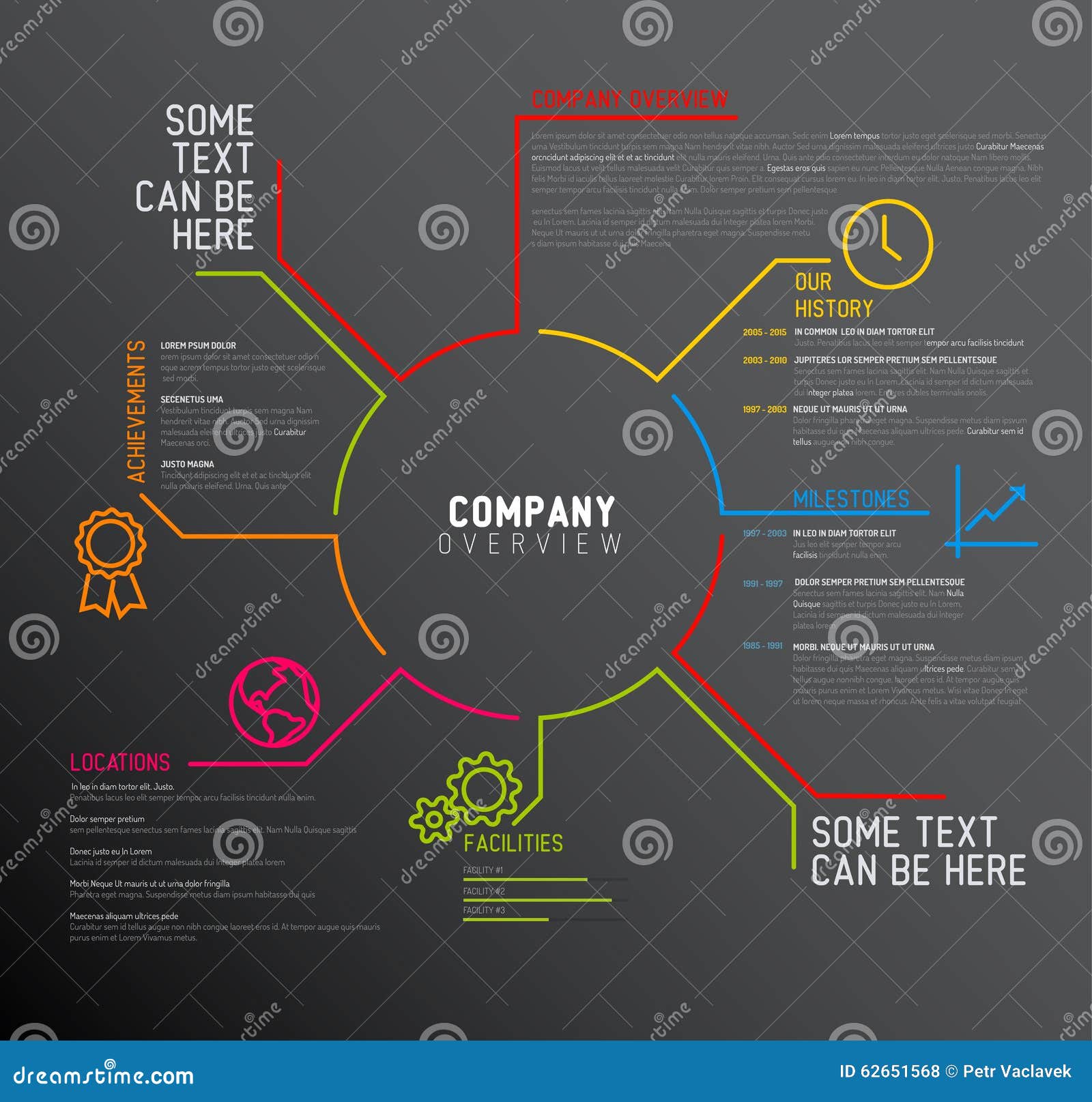 Vector Het Ontwerpmalplaatje Van Het Bedrijf Infographic Overzicht ...