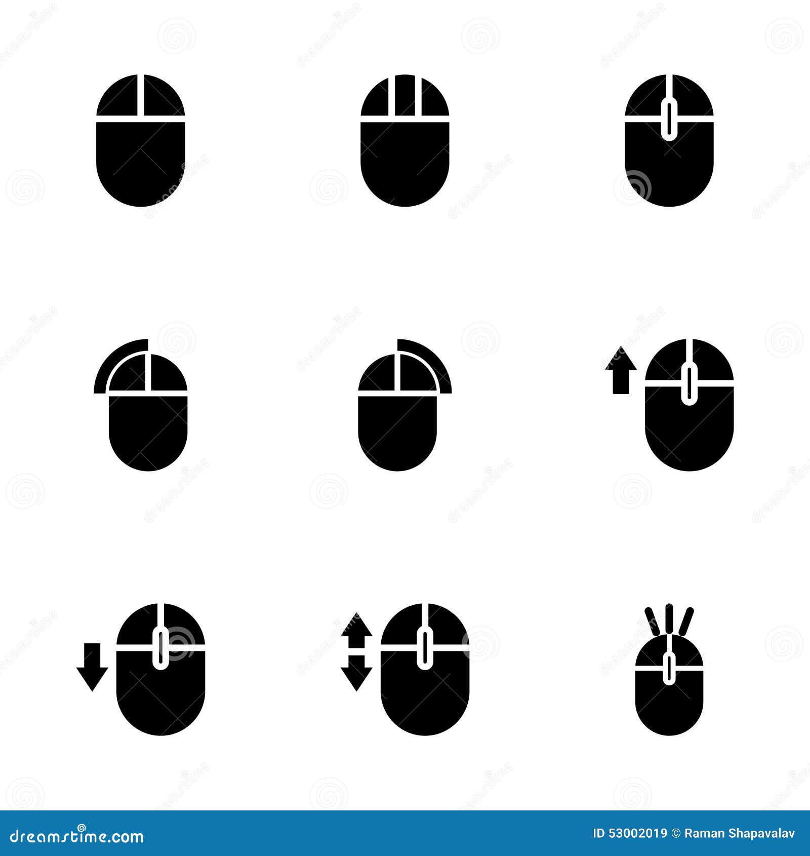 Vector Het Pictogramreeks Van De Computermuis Vector Illustratie ...