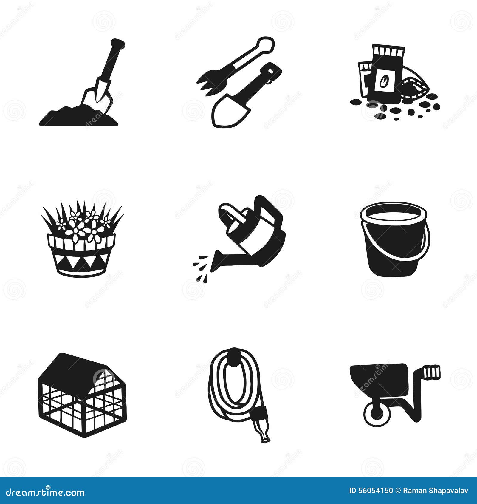 Vector Het Tuinieren Pictogramreeks Vector Illustratie - Illustration ...