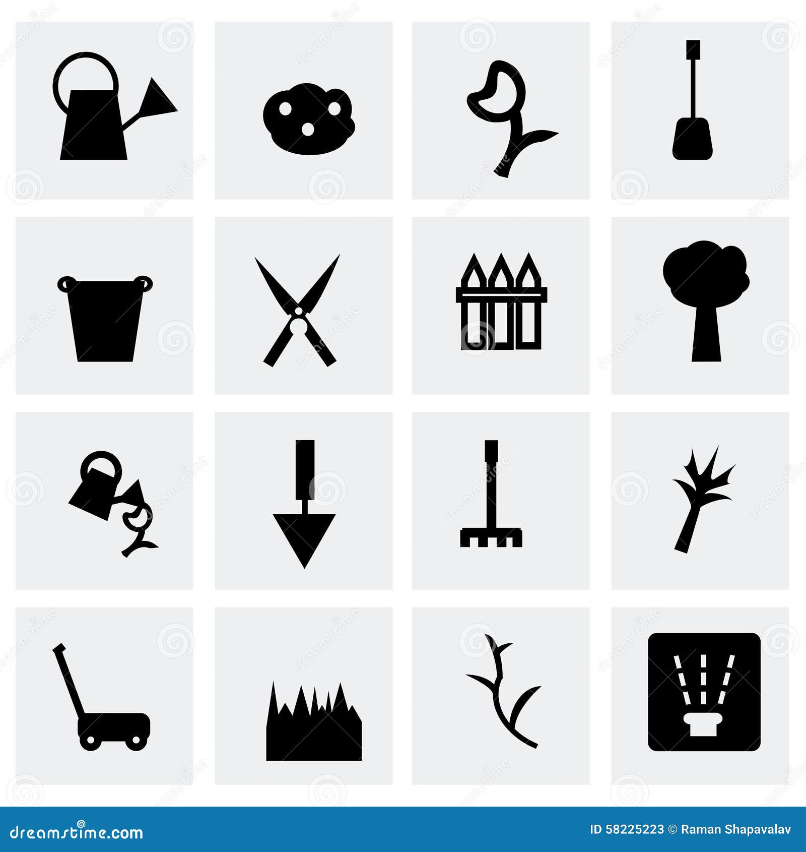 Vector Het Tuinieren Pictogramreeks Vector Illustratie - Illustration ...