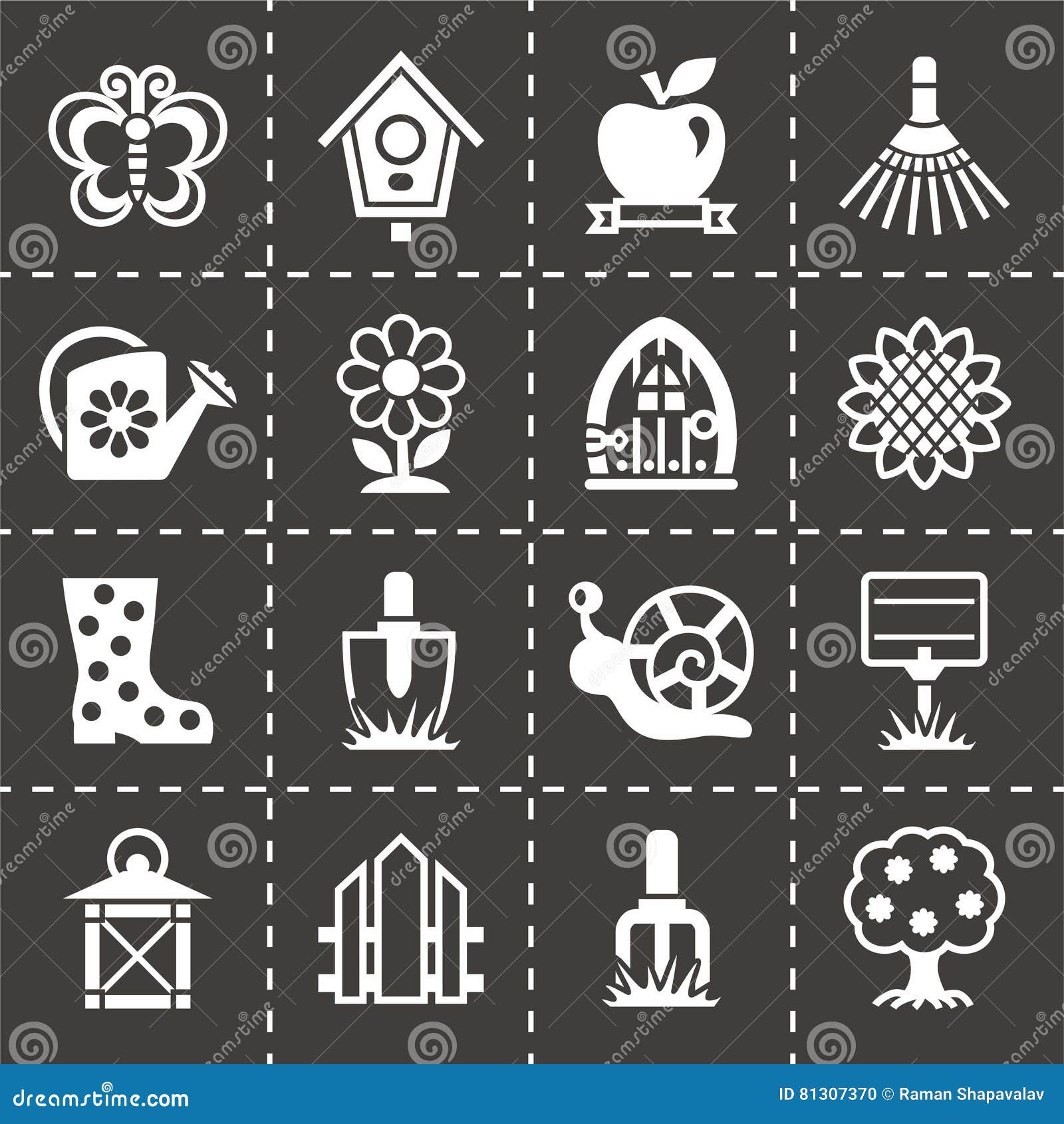 Vector Het Tuinieren Pictogramreeks Vector Illustratie - Illustration ...