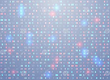 Vector Hex Code Background with Highlight an Important Element, Error, Memory Vulnerability. Big ...