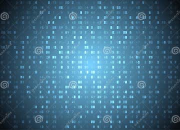 Vector Hexadecimal Code Blue Background. Big Data and Programming Hacking, Deep Decryption and ...