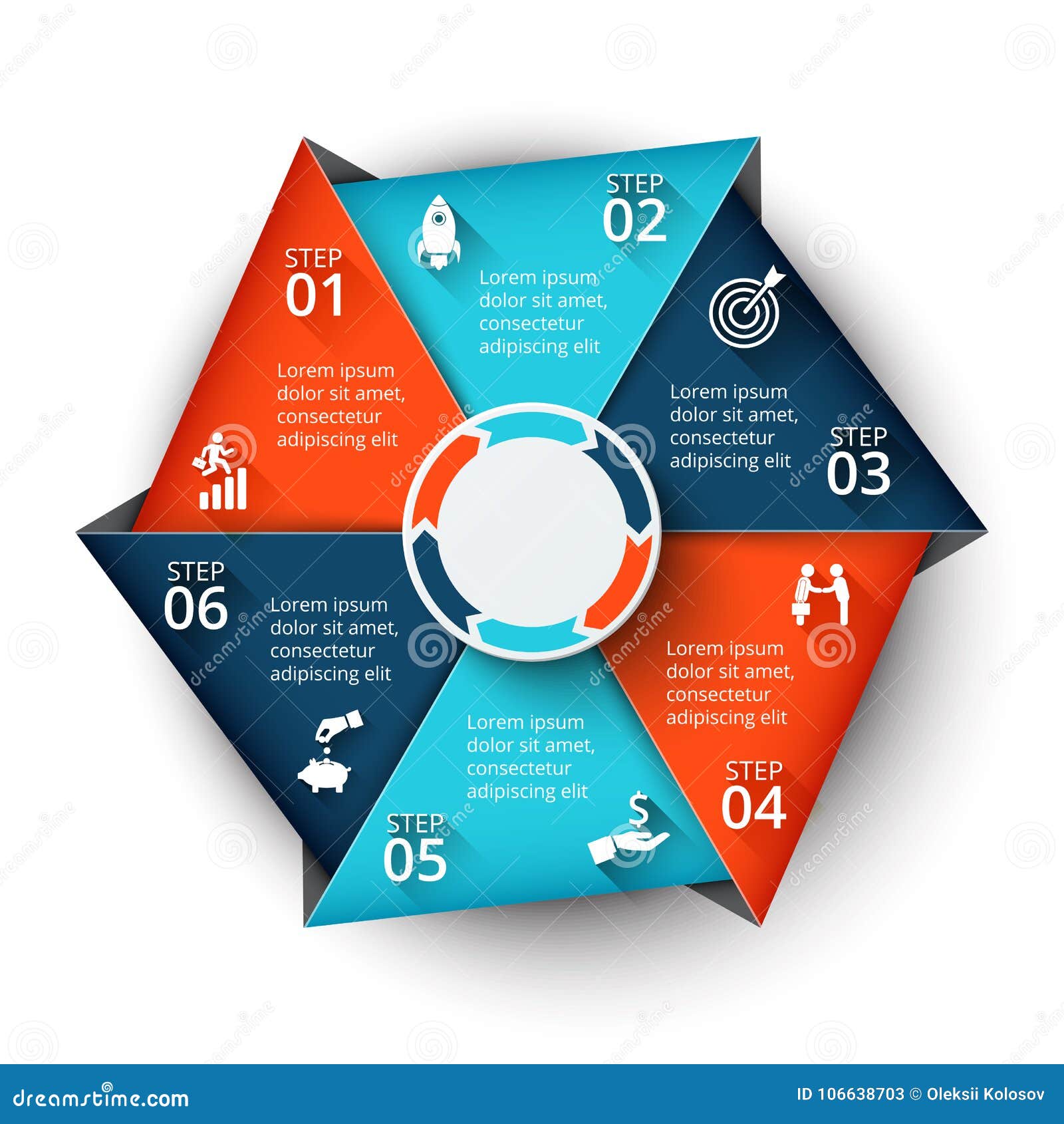 Vector Hexagon Element for Infographic. Stock Vector - Illustration of ...