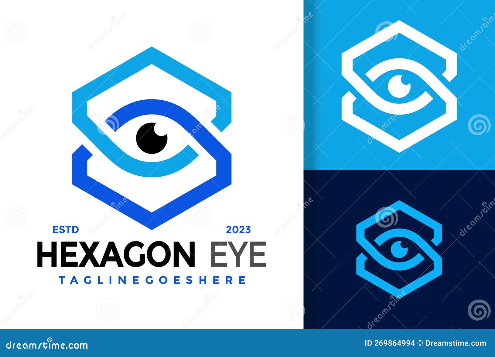Vector Hexagon Eye Hexagonal Vision Unique Logo Stock Vector ...