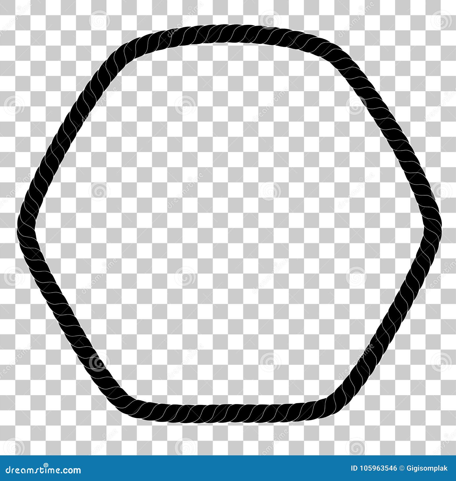 Hexagon Frame from Black Rope for Your Element Design Stock Vector ...