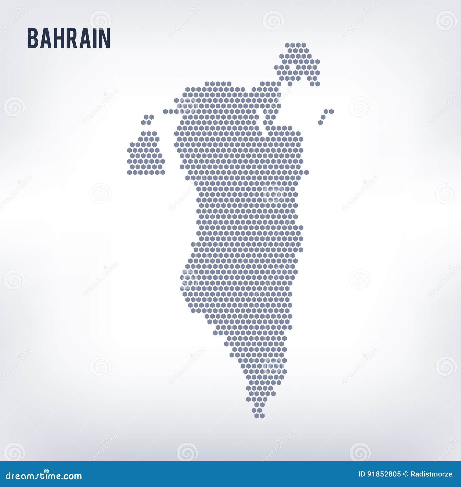 Pixel Map Of Bahrain. Vector Dotted Map Of Bahrain Isolated On White ...