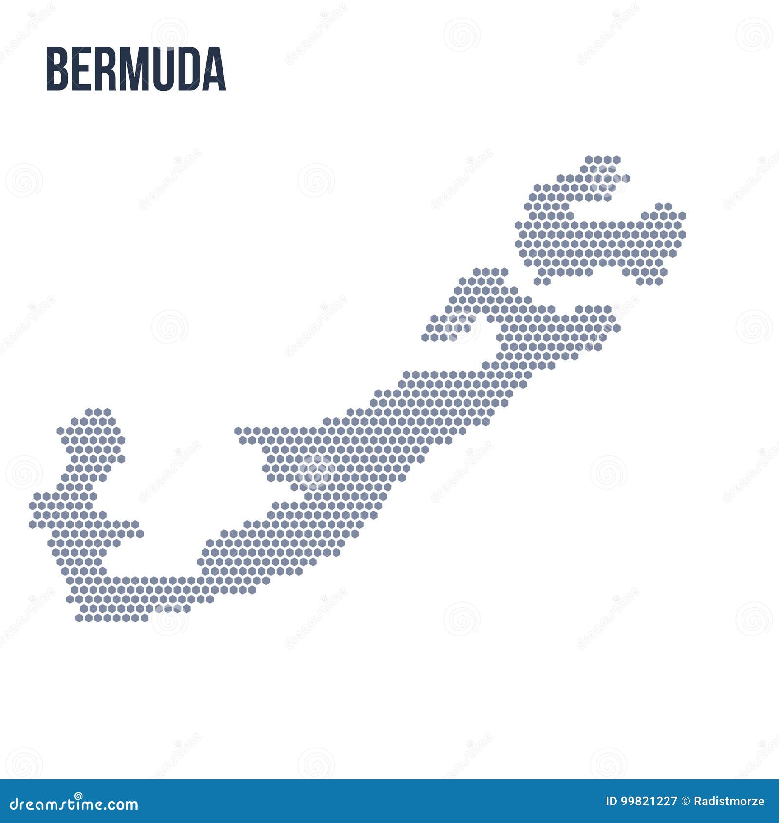Bermuda 3D Map. Stylized Isometric Striped Digital Neon Vector Map Of ...