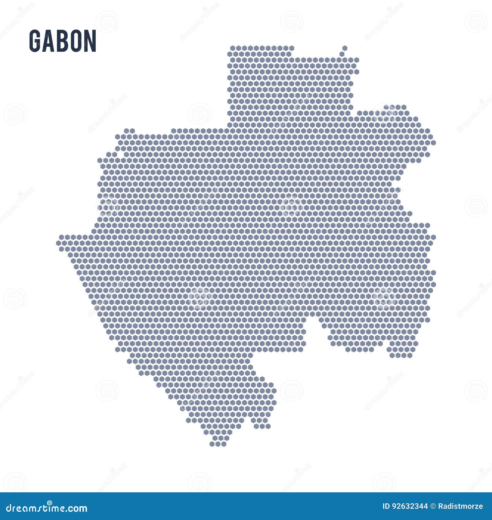 Pixel Map Of Gabon. Vector Dotted Map Of Gabon Isolated On White ...
