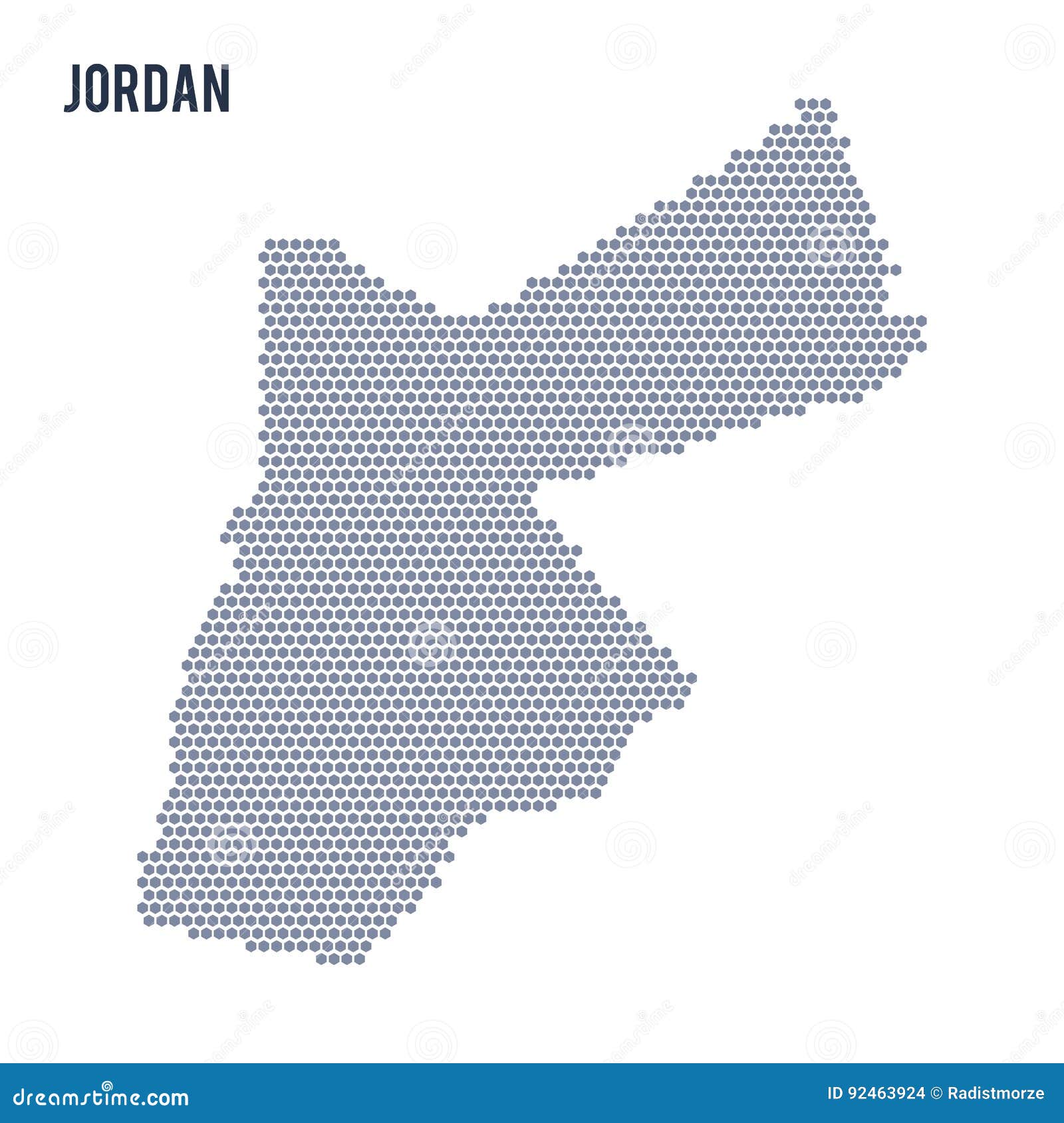 Vector Hexagon Map of Jordan on a White Background Stock Vector ...