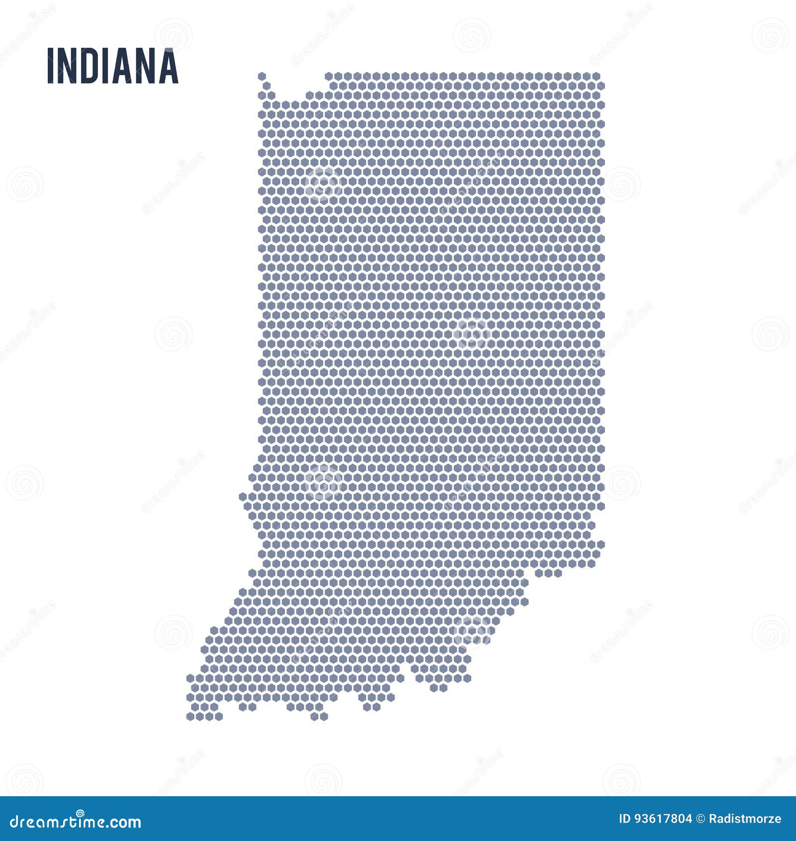 State Of Indiana Vector Map Silhouette. IN State Shape Icon. Outline ...