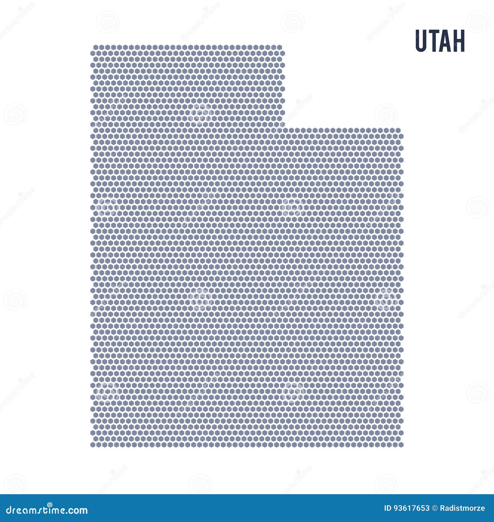 Vector Hexagon Map of State of Utah on a White Background Stock ...