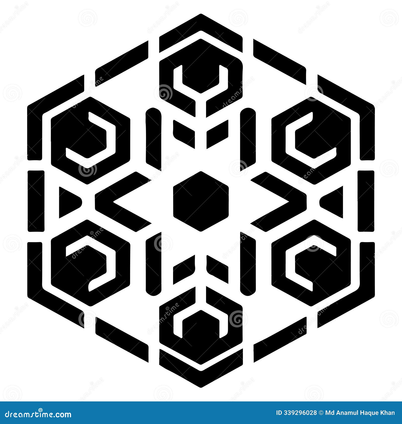 Halftone Hexagonal Business Logo Design Silhouette Vector Art ...