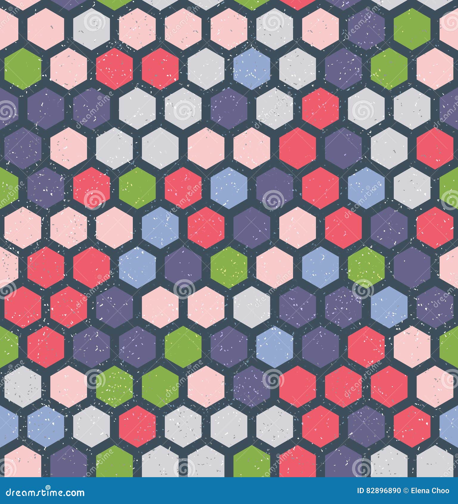 Vector Hexagon Retro Seamless Pattern Stock Vector - Illustration of ornament, blue: 82896890