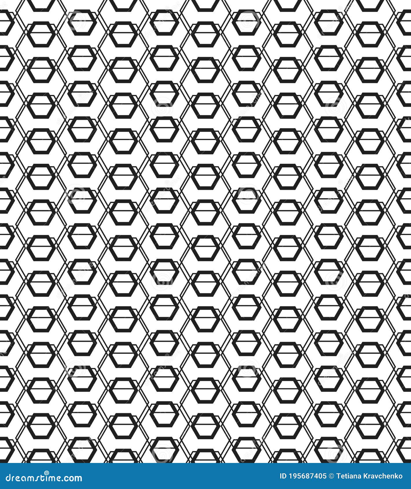 Vector Hexagon. Seamless Monochrome Pattern. Stock Illustration ...