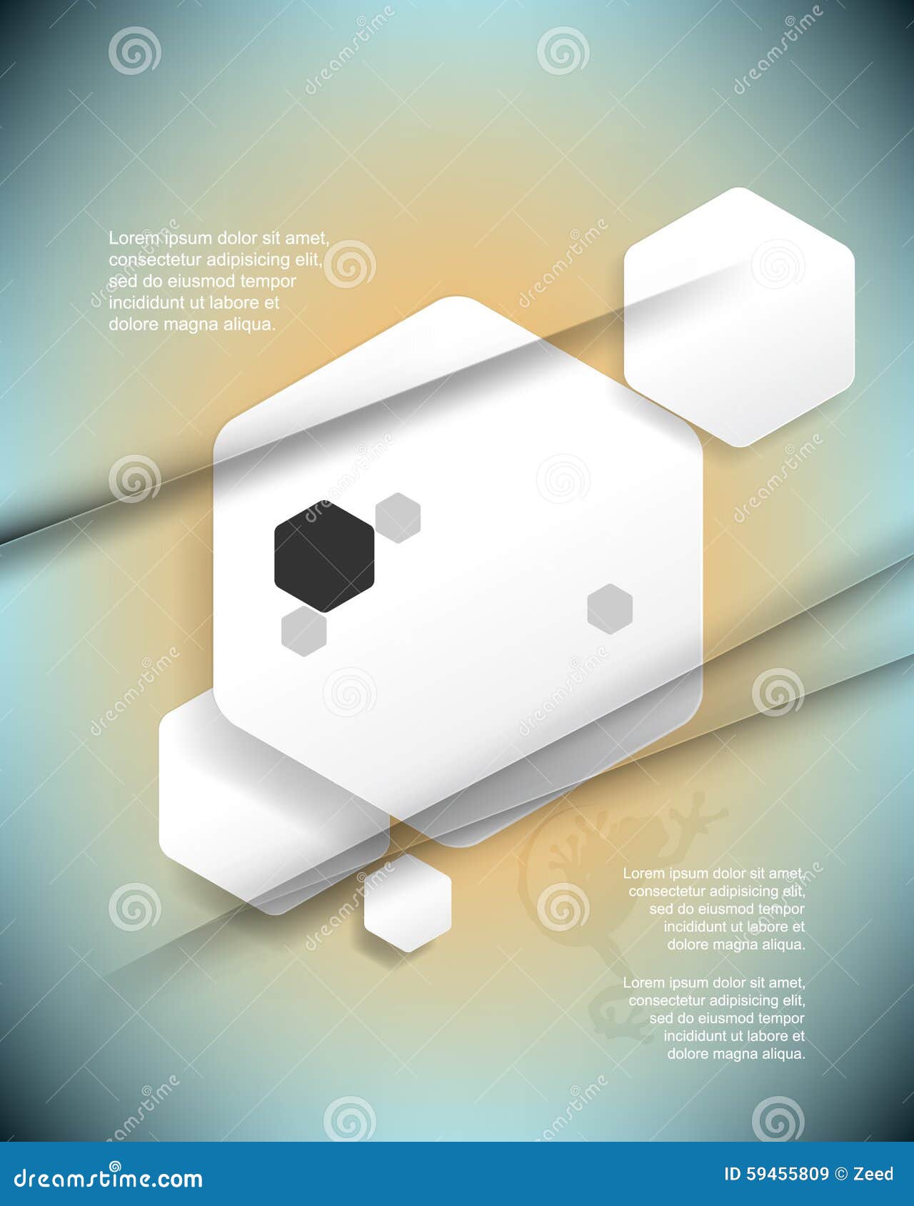 Hexagon Shapes And Scientific Molecules On Pastel Green Background ...