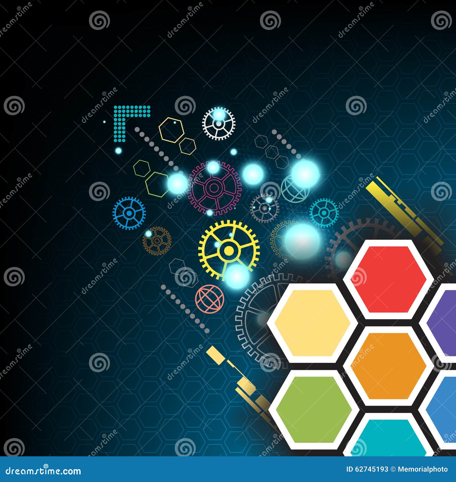 Vector hexagon technology stock vector. Illustration of future - 62745193