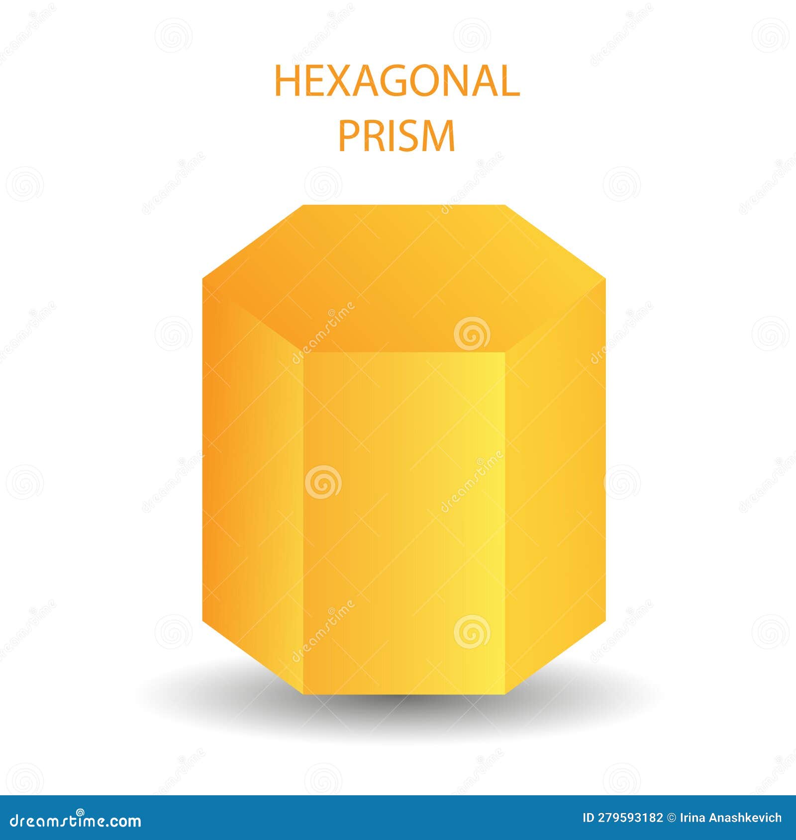 Vector Hexagonal Prism with Gradients and Shadow for Game, Icon ...