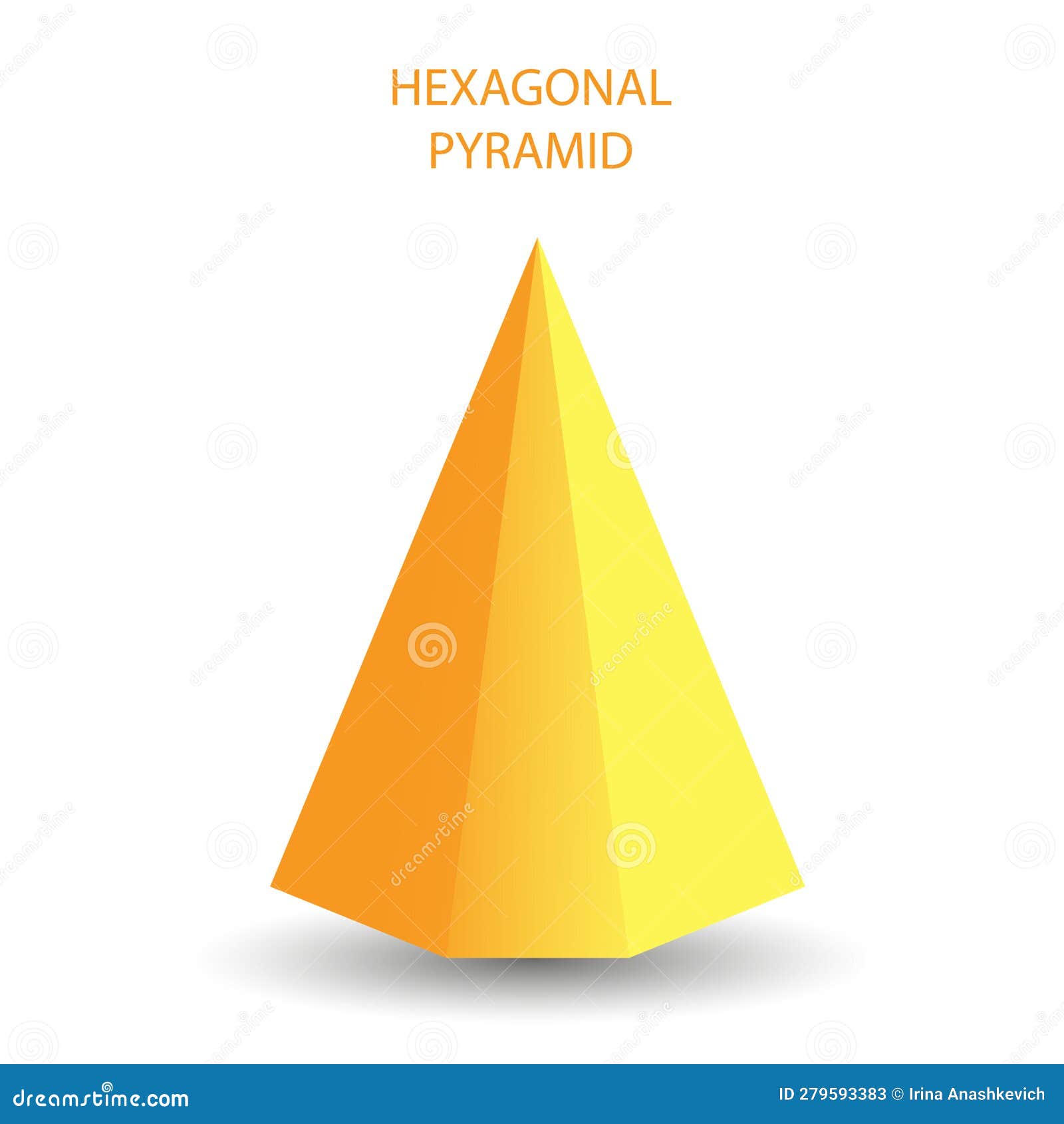 Vector Hexagonal Pyramid with Gradients and Shadow for Game, Icon ...