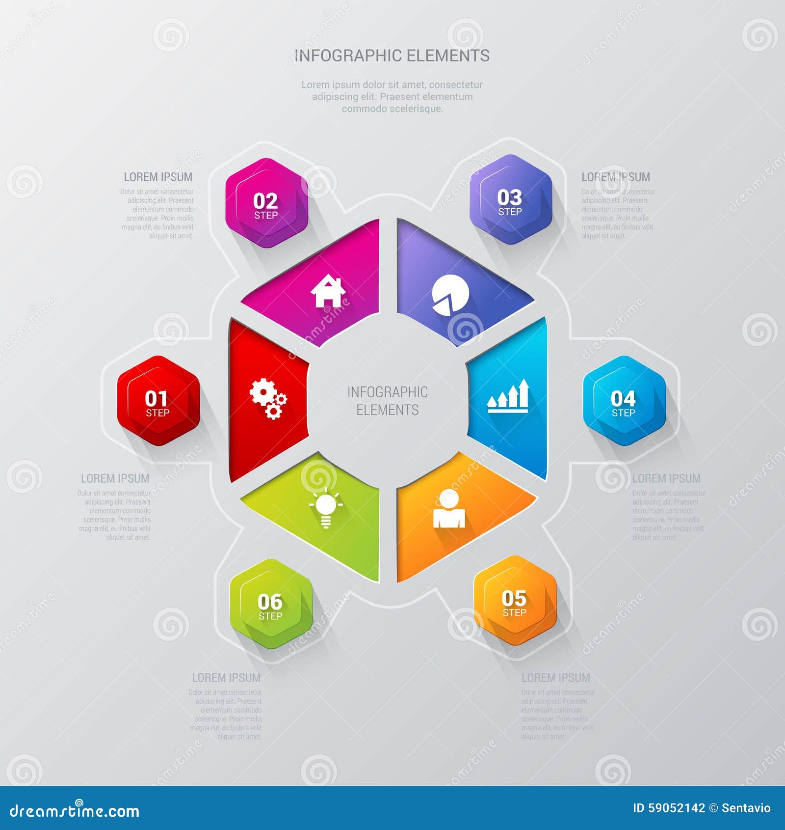 Vector Hexagonal Sectors Infographic Template Background Stock Vector ...