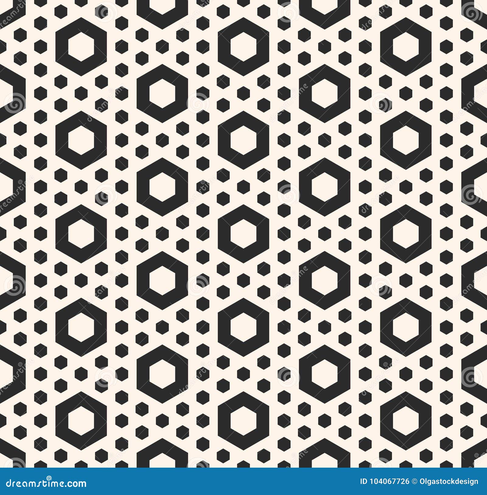 Vector Hexagonal Texture, Geometric Seamless Pattern with Hexagon Stock ...