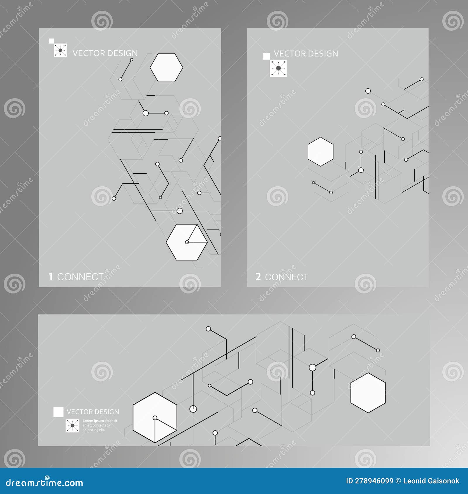 Vector Hexagons Design Background. Business Computer Abstract Pattern ...
