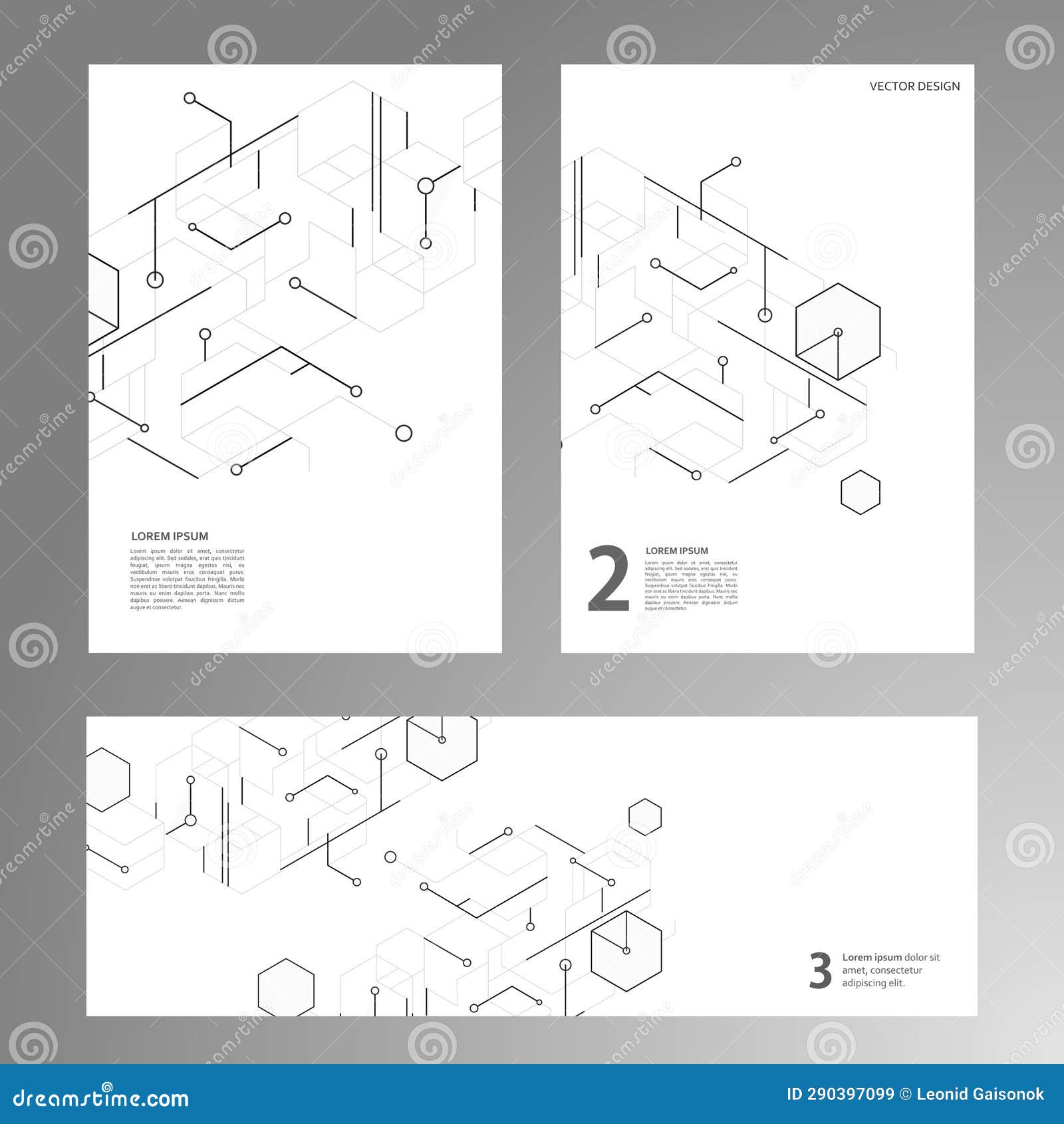 Vector Hexagons Design Background. Business Computer Abstract Pattern ...