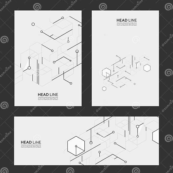 Vector Hexagons Design Background. Business Computer Abstract Pattern ...