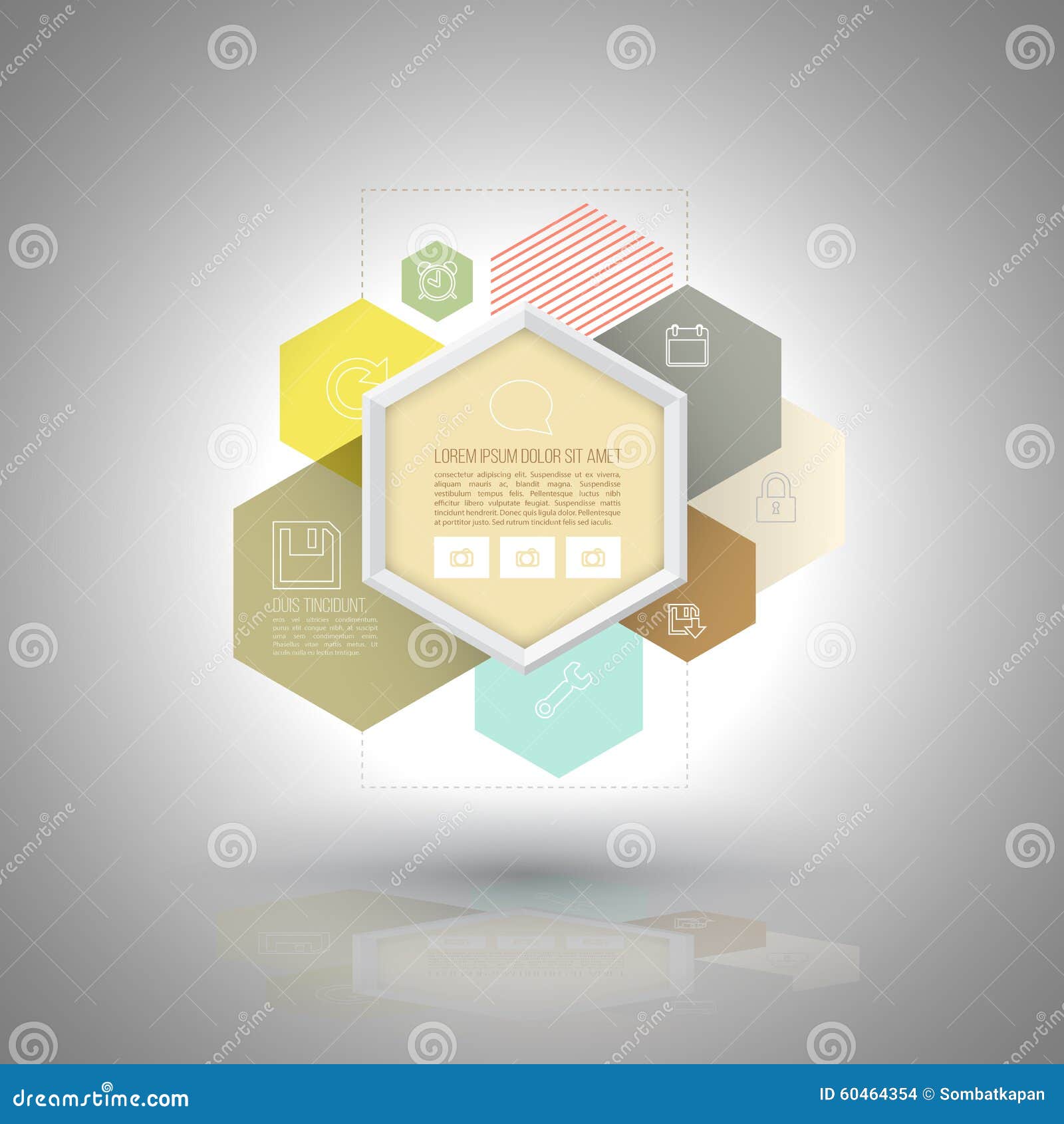 Vector Hexagons Group Use for Business Diagram Stock Vector ...
