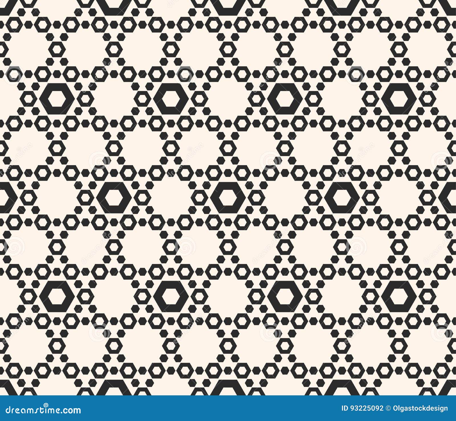 Vector Hexagons Texture, Geometric Seamless Pattern with Perforated Hex ...