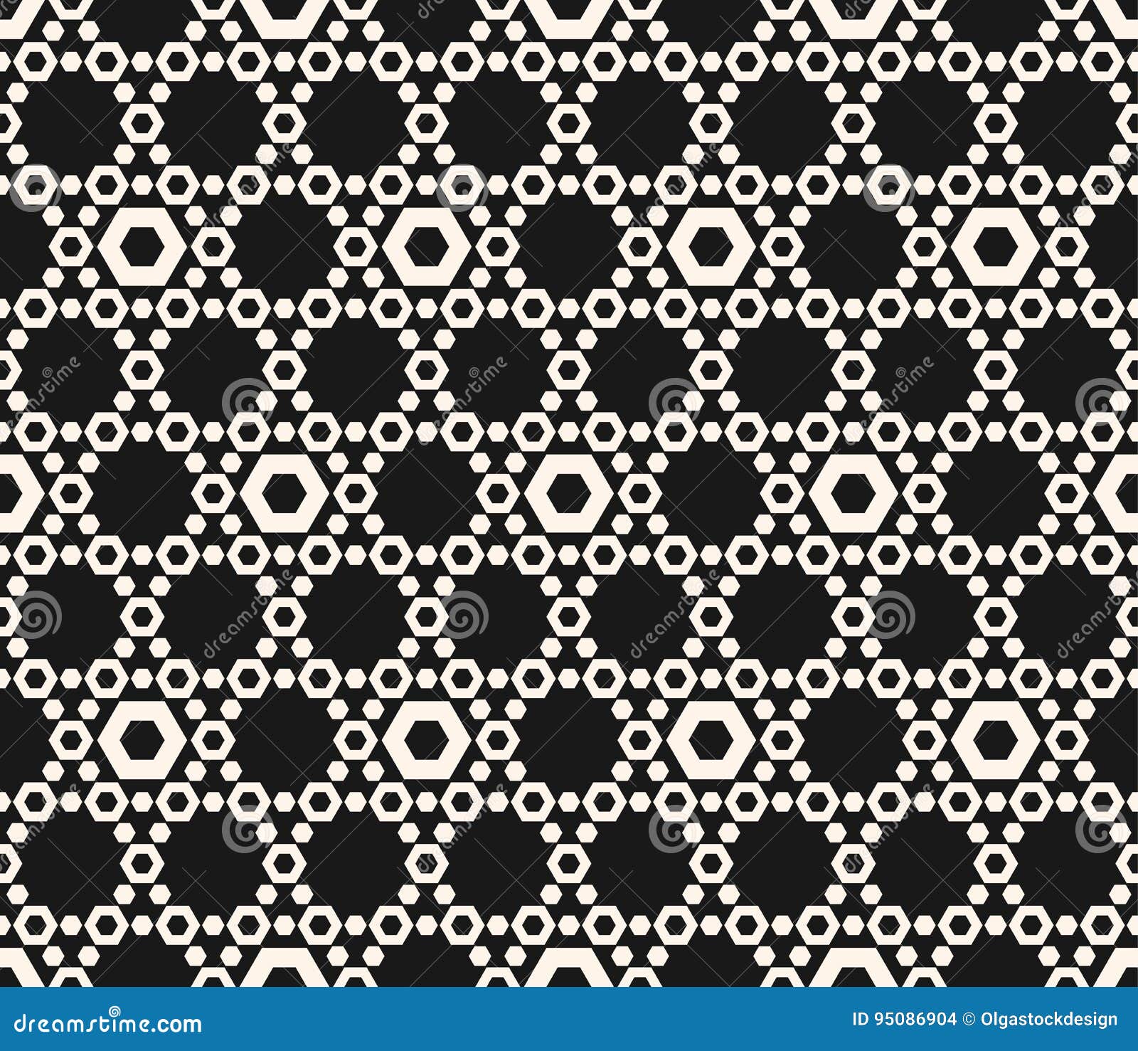 Vector Hexagons Texture, Geometric Seamless Pattern with Perforated Hex ...