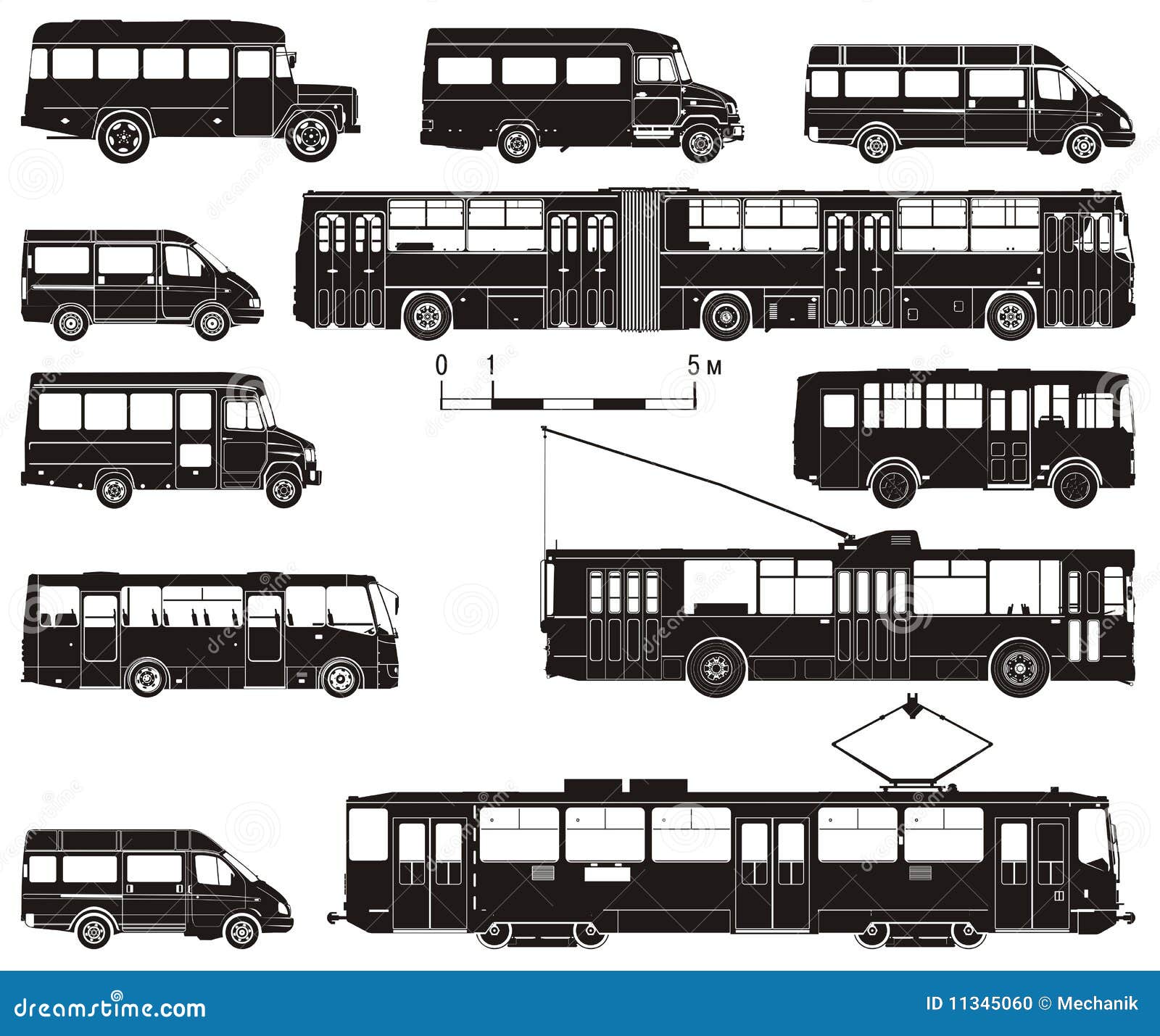 Vector Hi-detailed Public Transportation Set Stock Vector ...