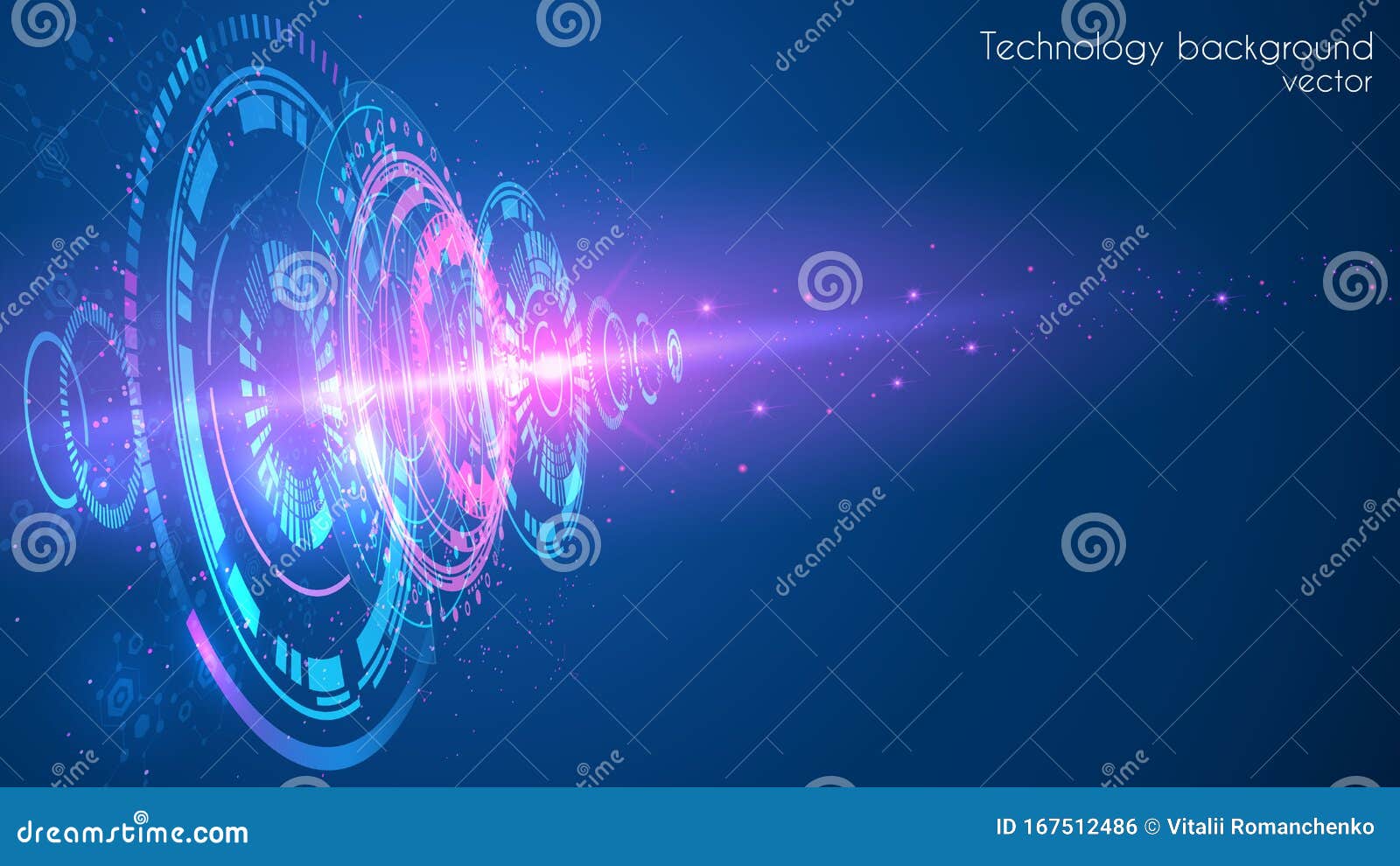 Abstract Blue Futuristic Background. Vector. Hi-tech Illustration ...