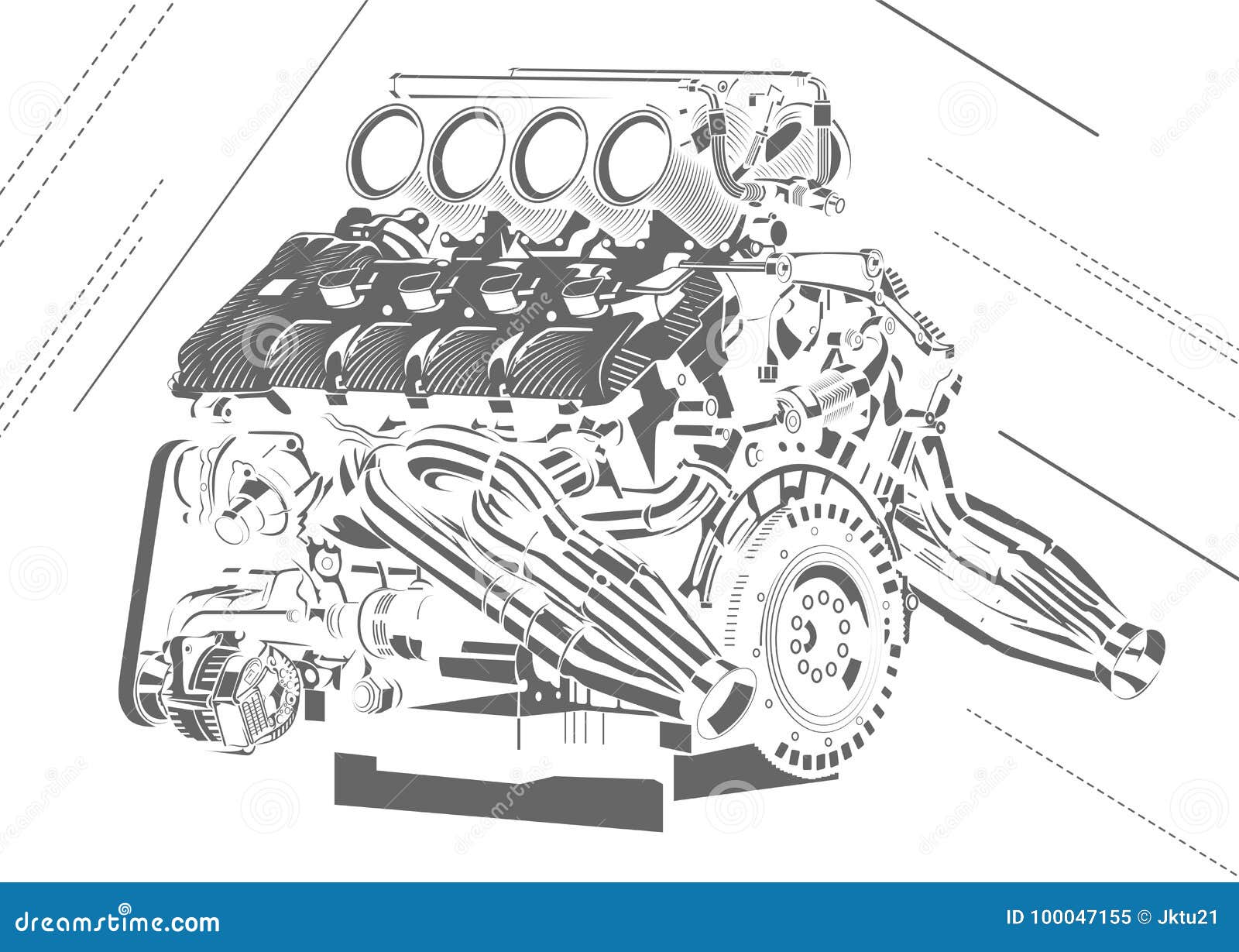 Vector High Detailed Illustration of Abstract Engine Stock Vector ...