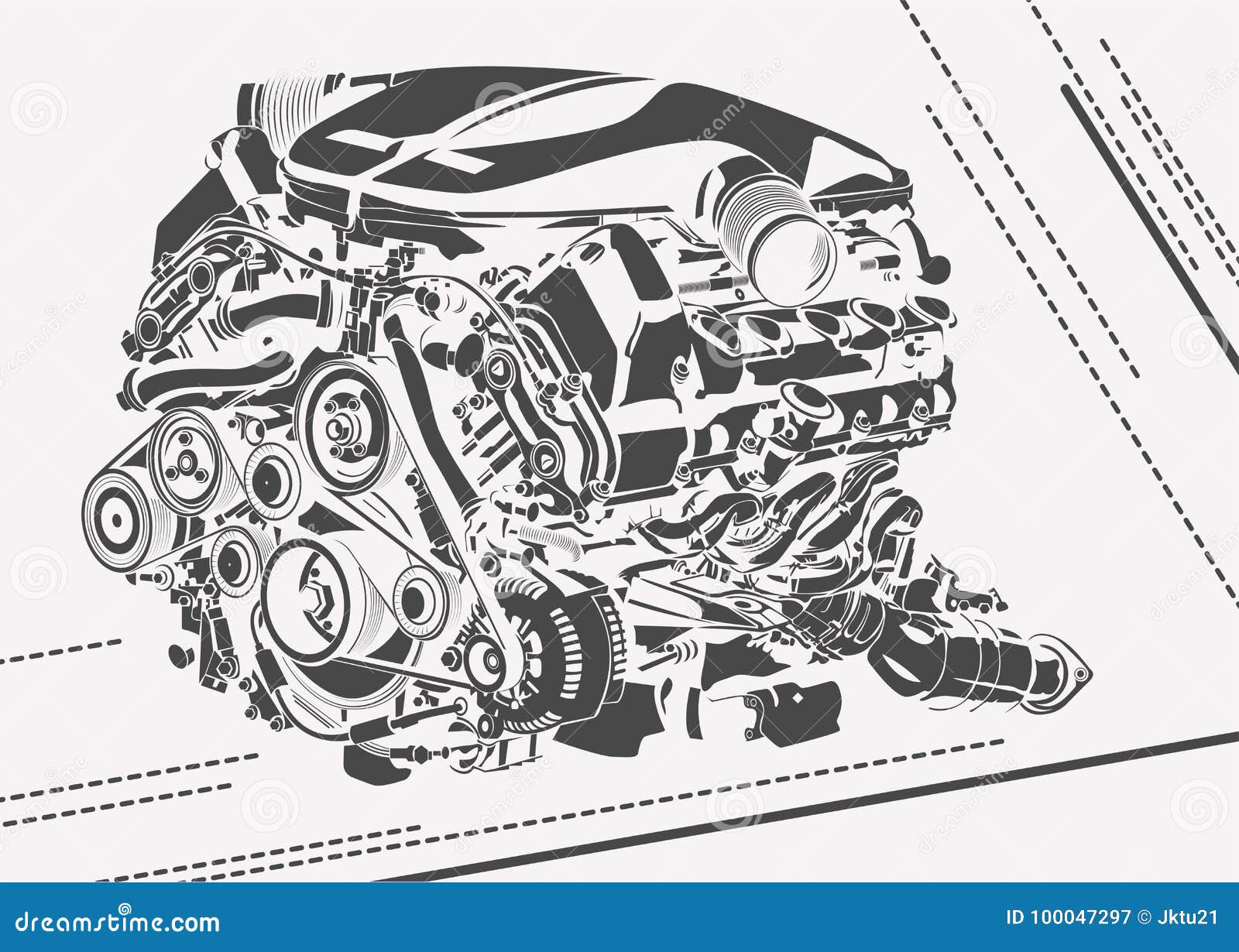 Vector High Detailed Illustration of Abstract Engine Stock Vector ...