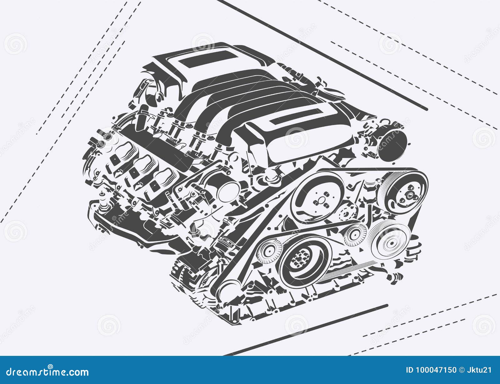 Vector High Detailed Illustration of Abstract Engine Stock Vector ...