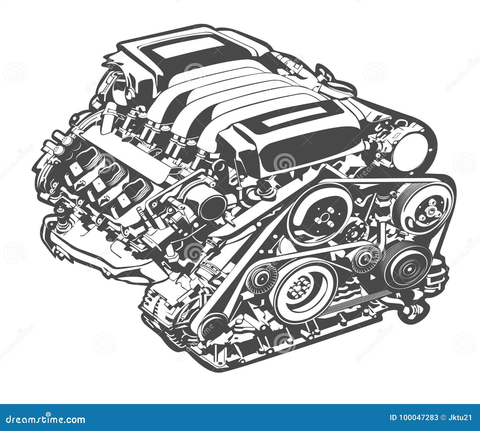 Vector High Detailed Illustration of Abstract Engine Stock Vector ...