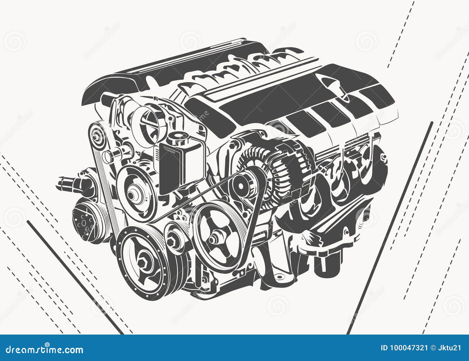 Vector High Detailed Illustration of Abstract Engine Stock Vector ...