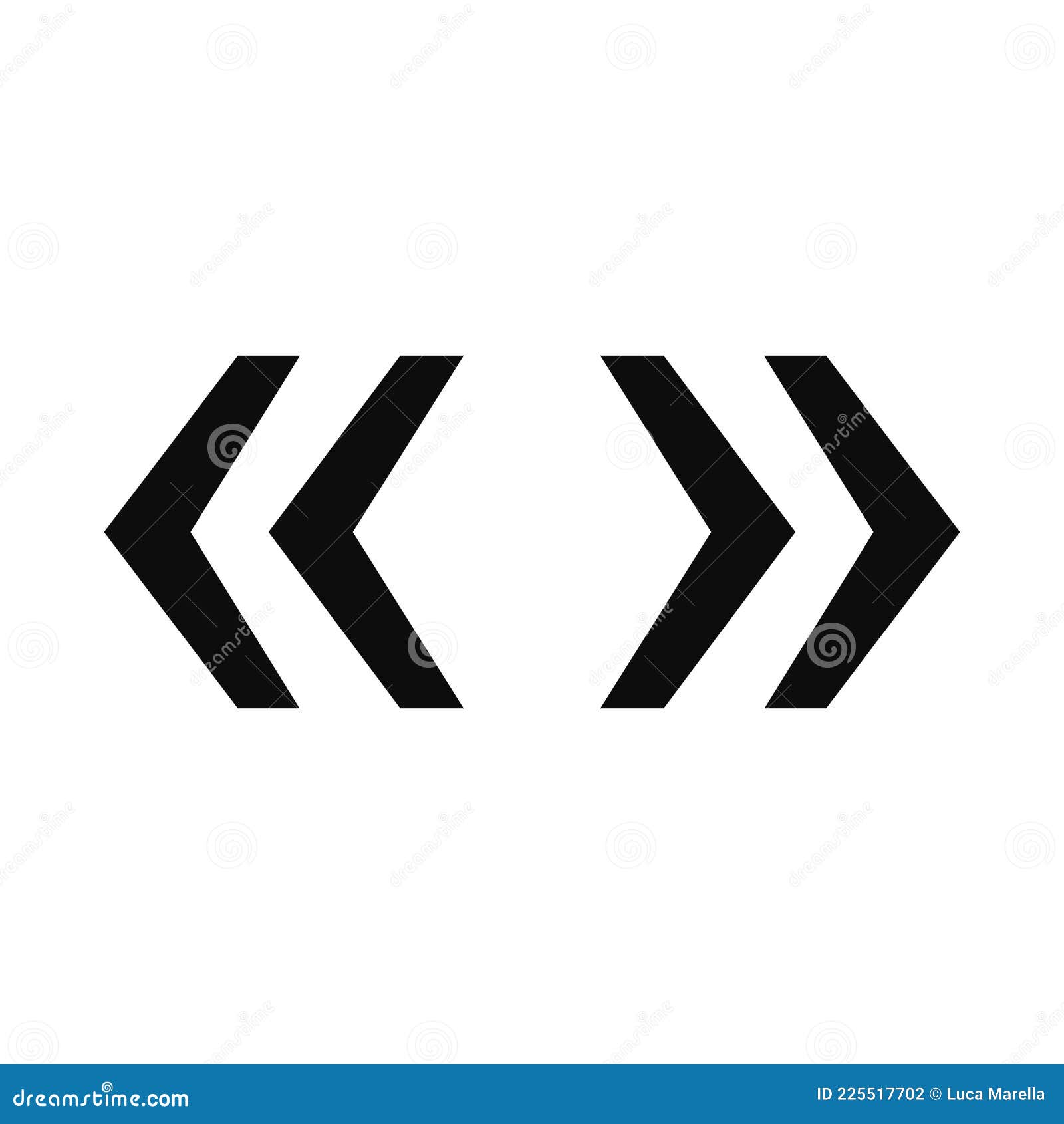 Arrow quote brackets icon stock vector. Illustration of mark - 225517702