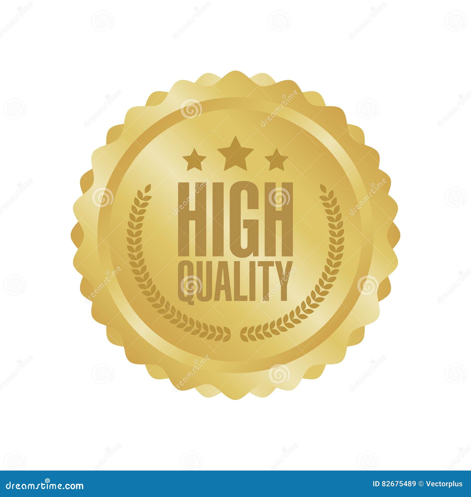 Vector High Quality Gold Sign, Round Label Stock Illustration ...
